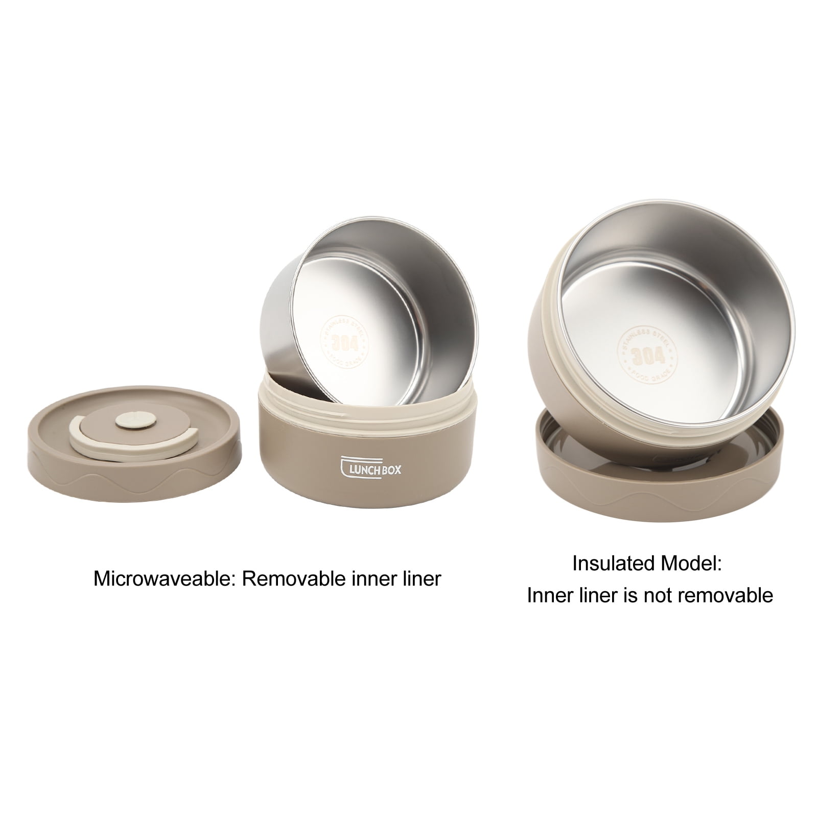 Double Layer Insulated Food Container, 304 Stainless Steel, Leak,Proof ...