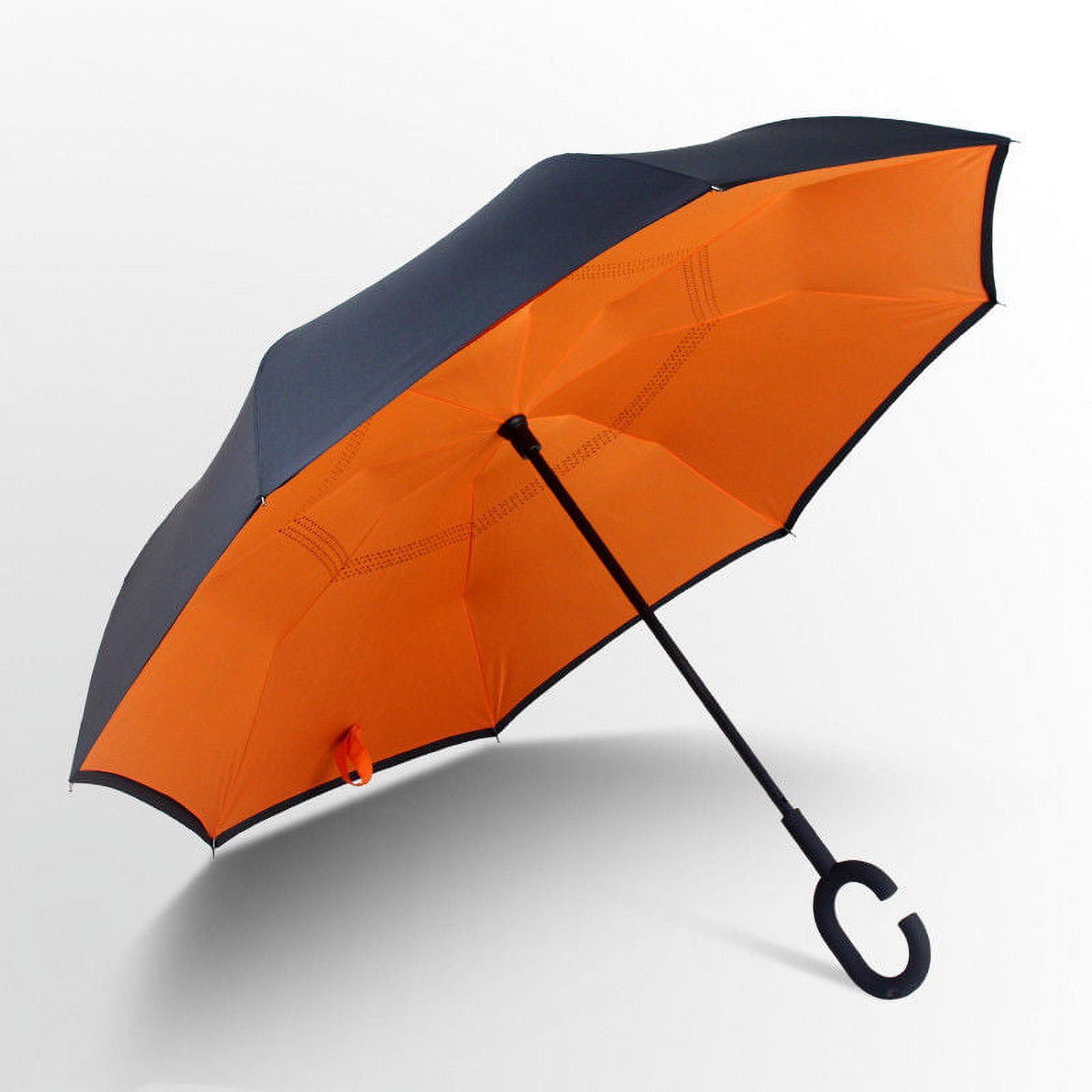 Double Layer Inverted Windproof Umbrella with UV Protection C-Shaped ...