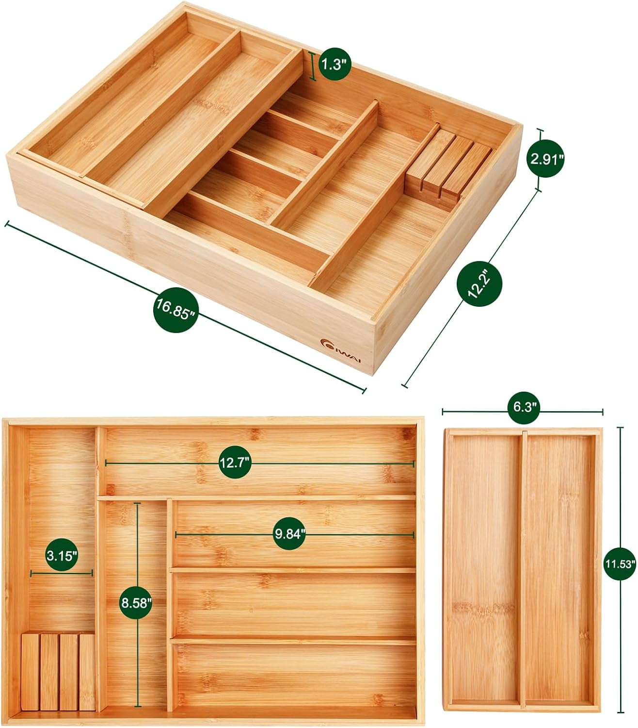 Double Layer Kitchen Drawer Organizer with Slidable Utensil Tray ...