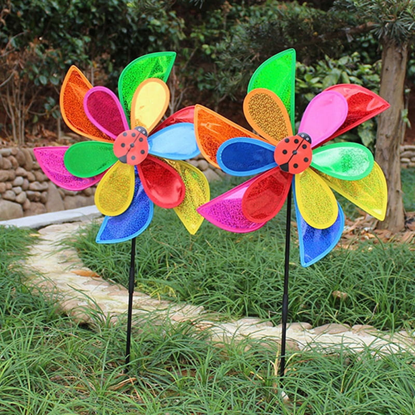 Double Layer Ladybug Windmill Wind Spinner Pinwheel Home Garden Yard ...