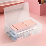 Double Layer Large Capacity Pencil Case, Plastic Clear Boxes with Snap ...