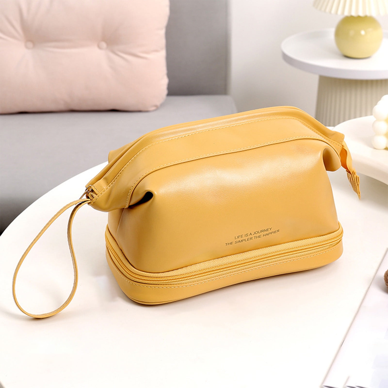 Double Layer Makeup Bag, Yannianjz Double Layer Makeup Bag, PU Leather ...
