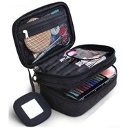 Flower Multi Fold Out Cosmetic Case Bag, Black - Walmart.com