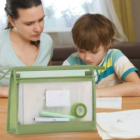 Double Layer Mesh Subject File Storage Bag Large Capacity Zipper ...