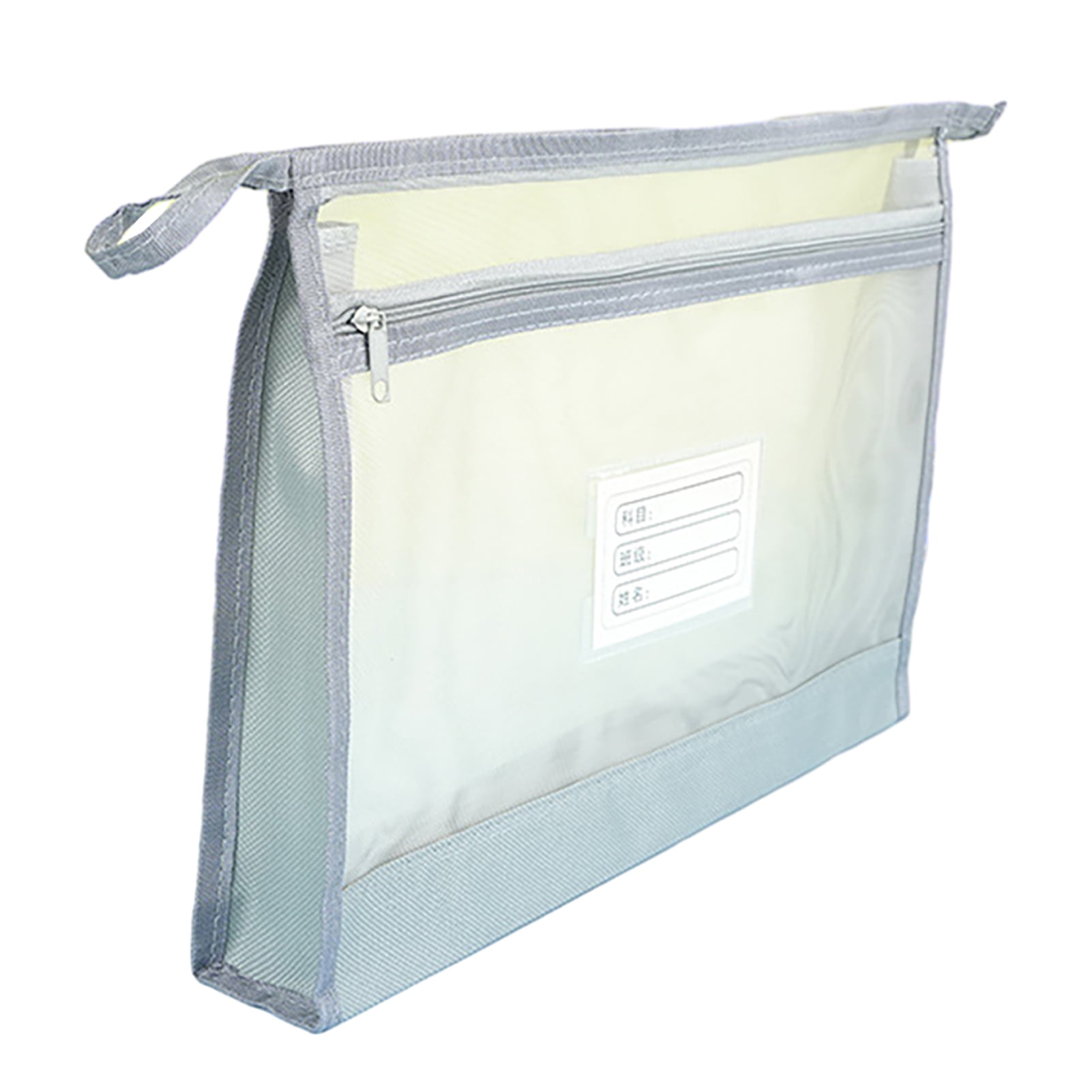 Double-Layer Mesh Zipper Pouch Bag Transparent A4 Document Organizer ...