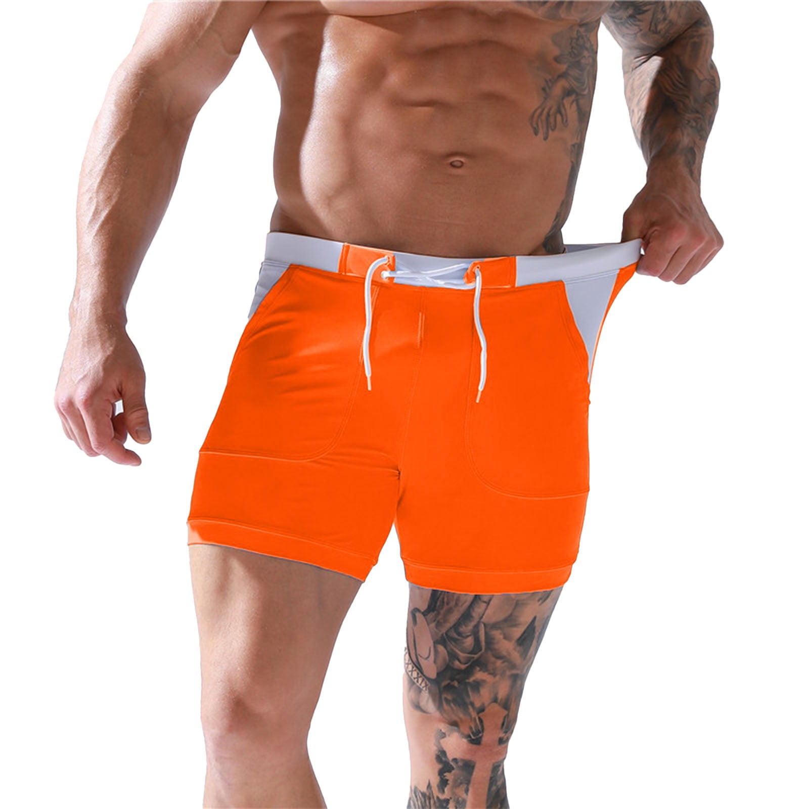 Double Layer Oversized Men'S Quarter Square Corner Swimming Trunks ...