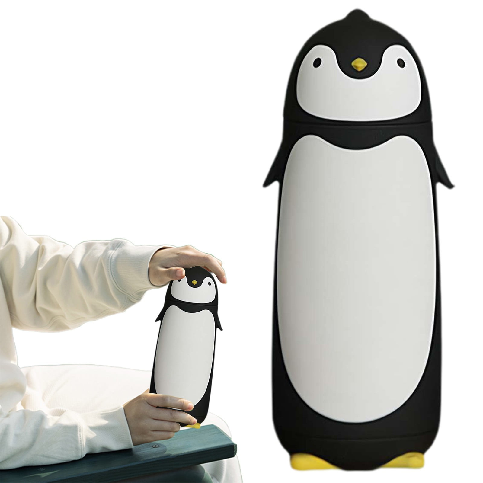 Double Layer Penguin Glass Cup - Creative Animal Design Student Water ...