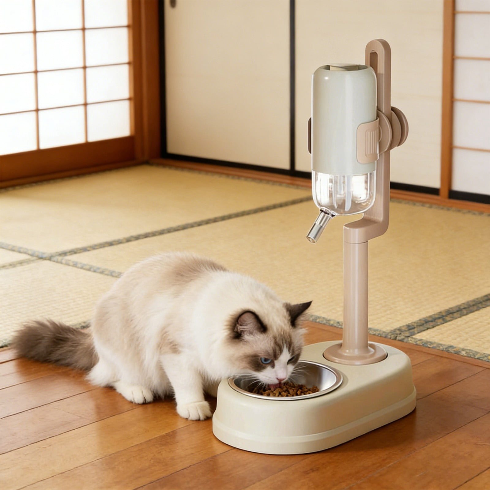 Double-Layer Pet Water and Food Feeder Feeding Station Intelligent ...