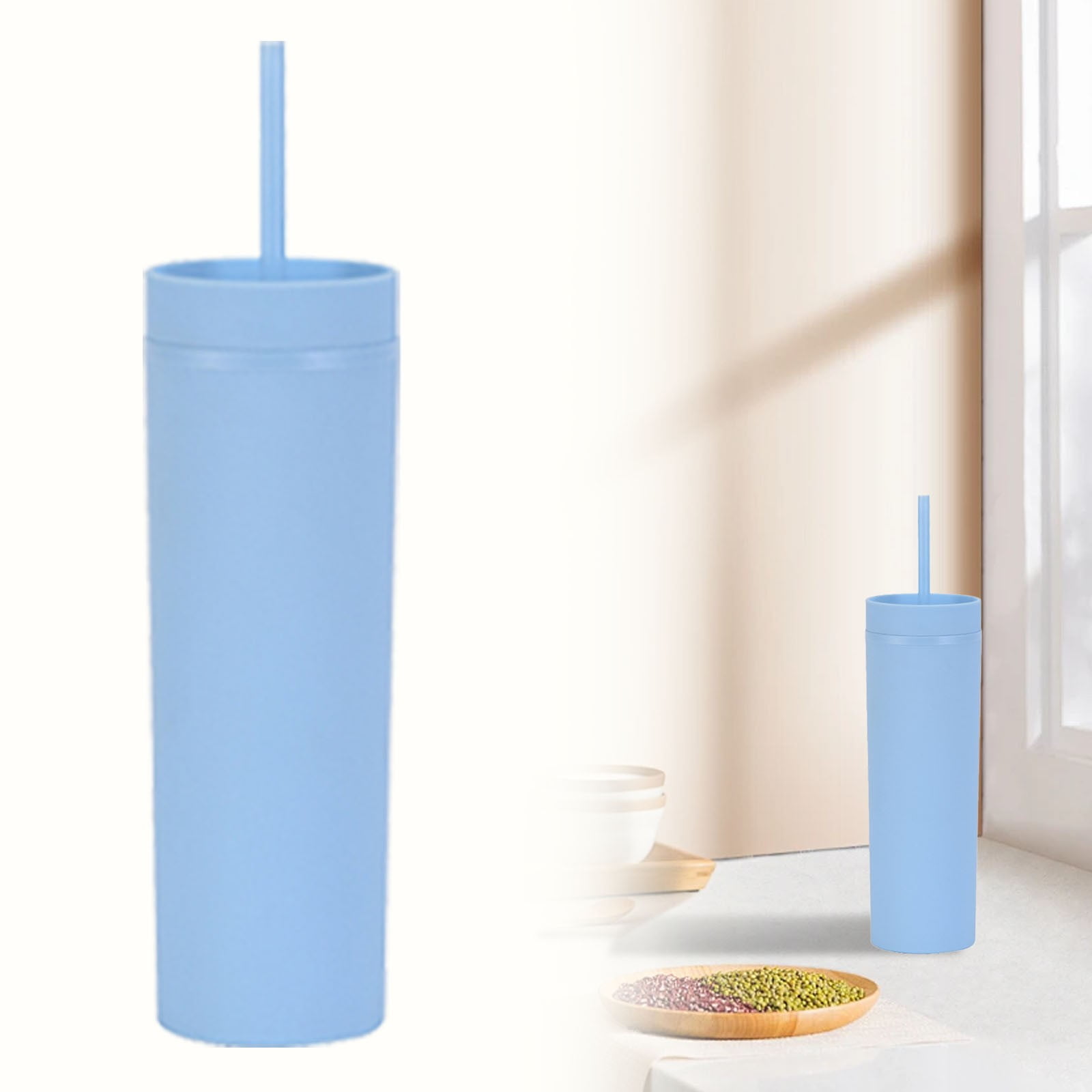 Double-Layer Plastic Cup Customized Simple Rubber Paint Water Cup Bu2 A ...