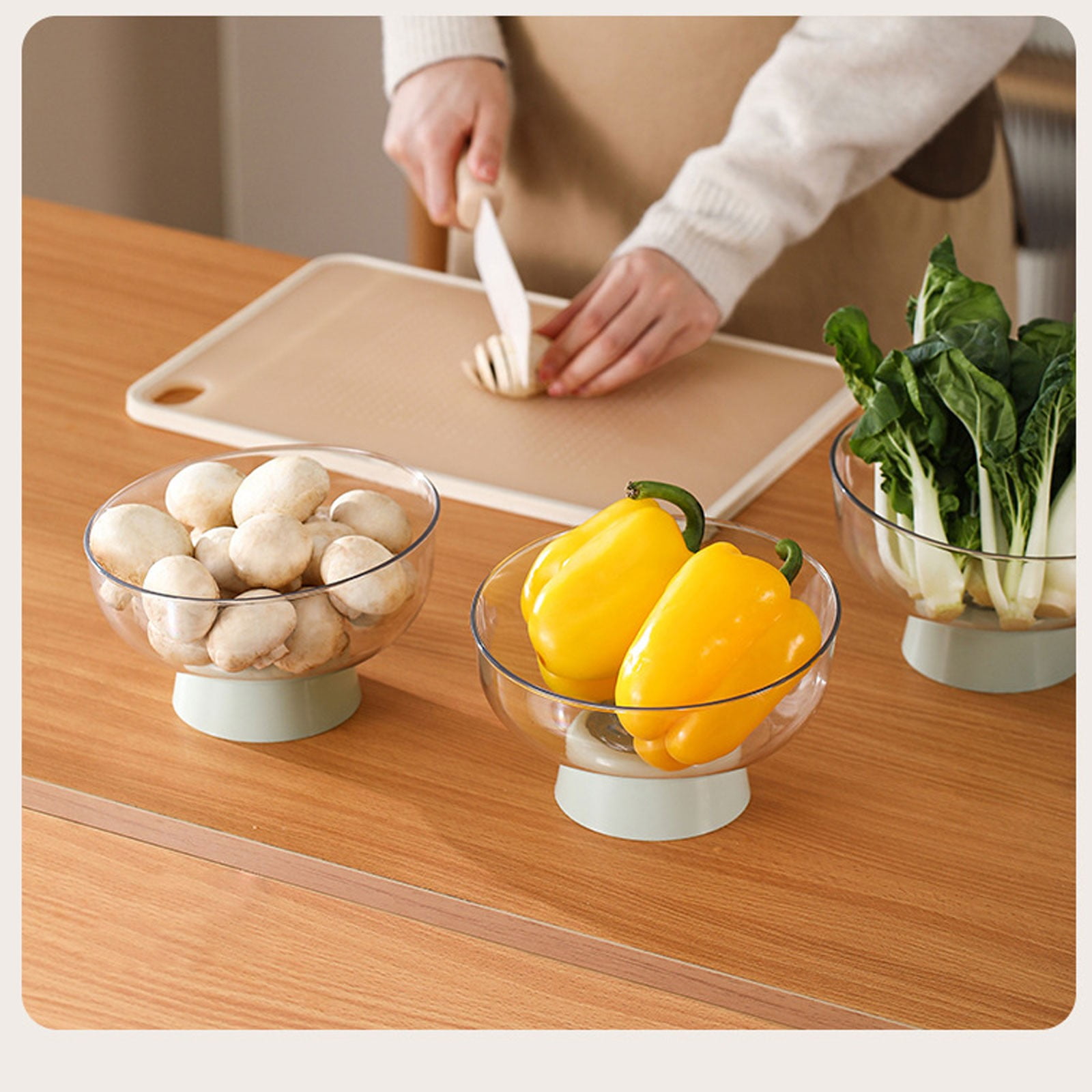 Double-Layer Plastic Fruit Bowl with Drain - Modern Serving Tray for ...