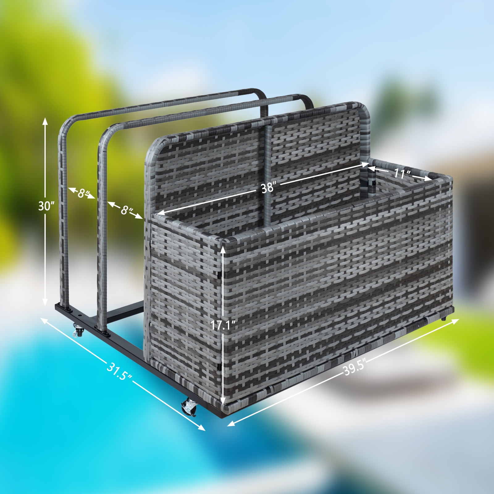 Double Layer Pool Float Storage Organizer, Waterproof Float Storage Box ...