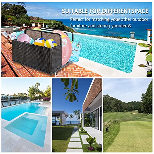 Double Layer Poolside Float Storage, Outdoor Storage, PE Rattan Outdoor ...