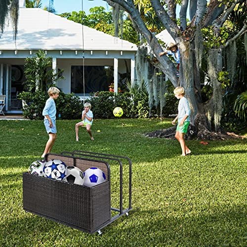 Double Layer Poolside Float Storage, Outdoor Storage, PE Rattan Outdoor ...