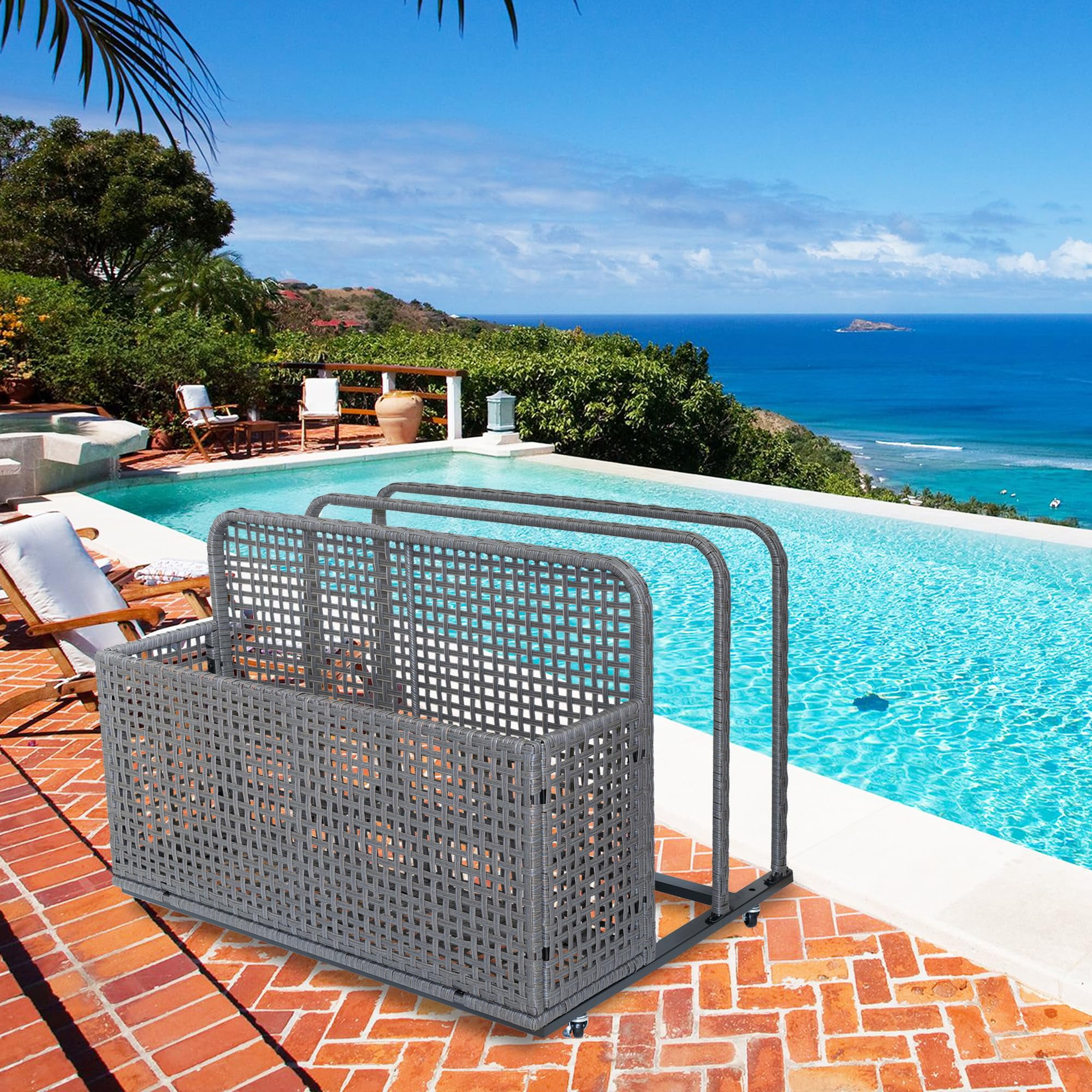 Double Layer Poolside Float Storage,Outdoor Storage,Patio Poolside ...