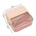 Double Layer Portable Lunch Box for Kids with Cutlery Microwave Sealed ...