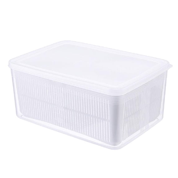 Double-Layer Refrigerator Organizer Keeper Drawers Baskets with Lids ...