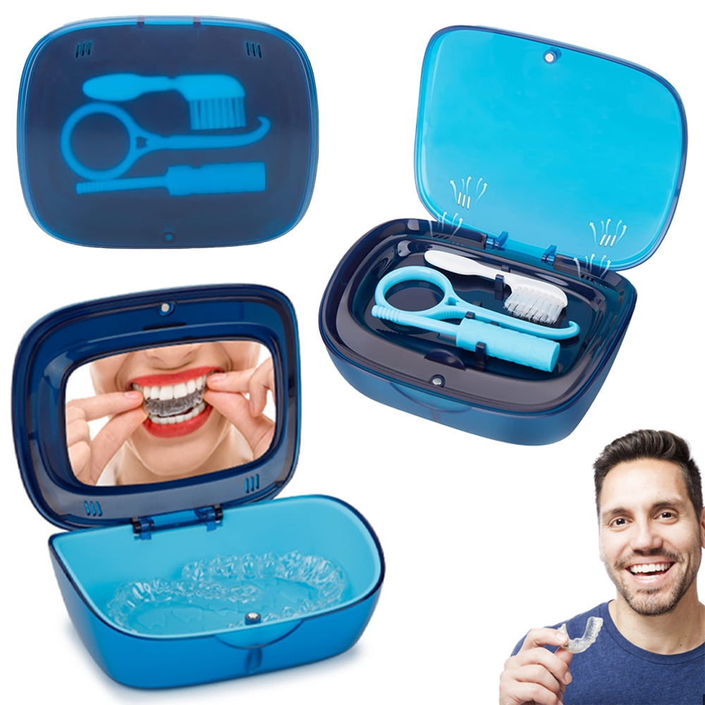 Double Layer Retainer Case With Mirror, Retainer Holder With Remover ...