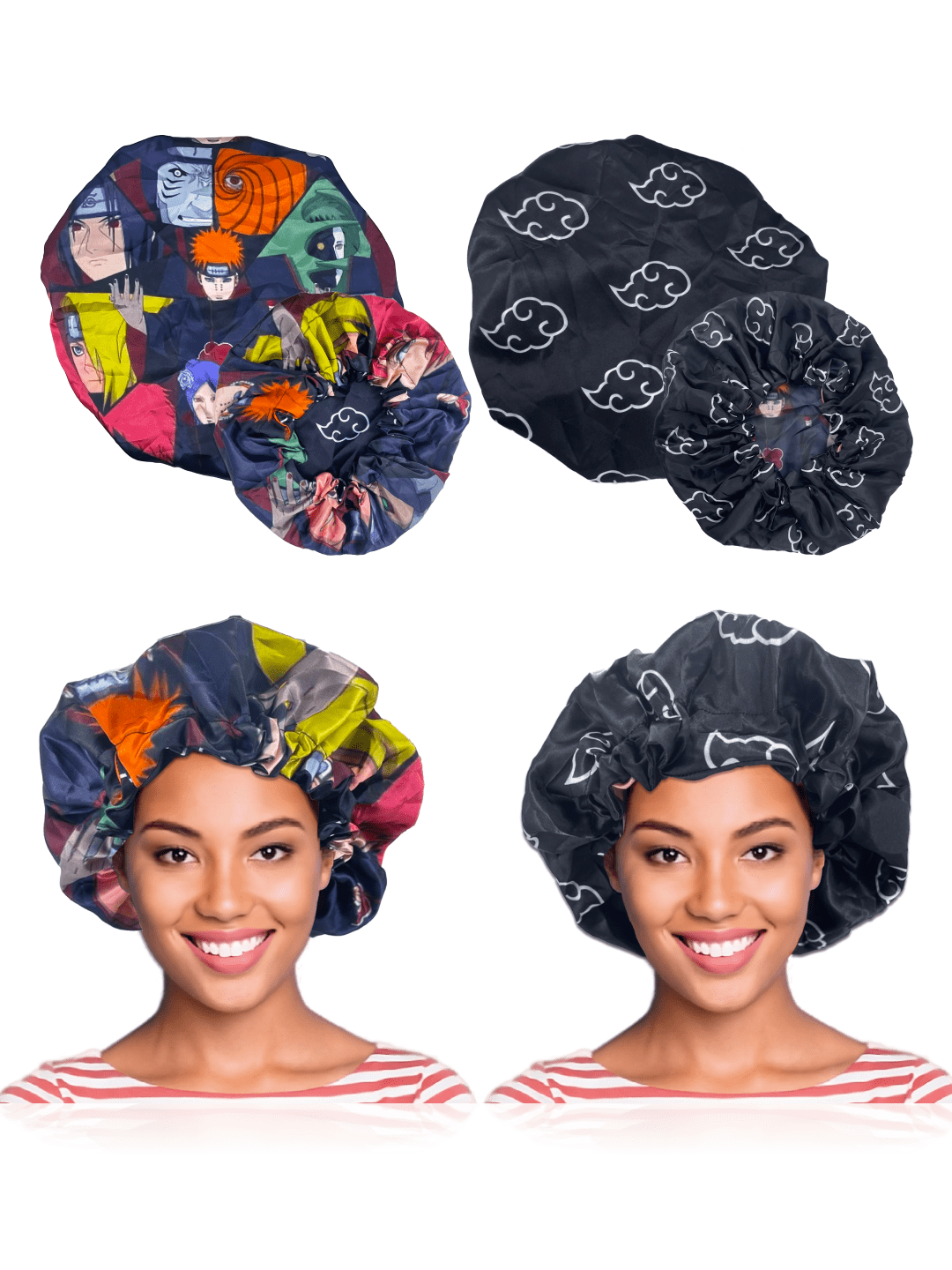Double Layer Reversible Anime Bonnet - Comfortable Satin Silk Fabric ...