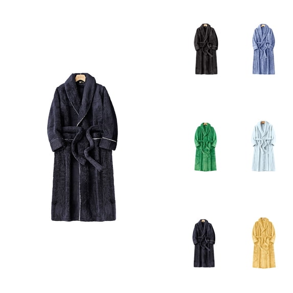 Double Layer Robe for Women & Men, Extra Long Winter Bathrobe ...