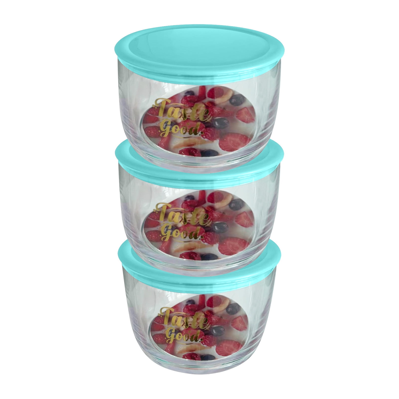 Double Layer Rotating Stackable Food Storage Containers 3-Piece Set ...