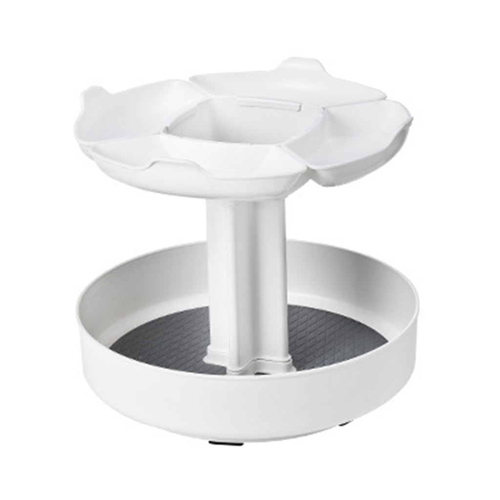 Double Layer Rotating Storage Box Turntable Cosmetic Storage Saving ...