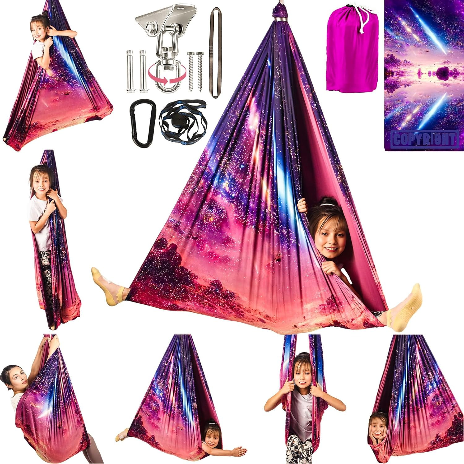 Double Layer Sensory Swing for Kids & Adults Holds up to 300lbs Indoor ...