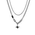Double Layer Square Diamond Star Necklace - Men's Luxury Hip Hop Chain ...