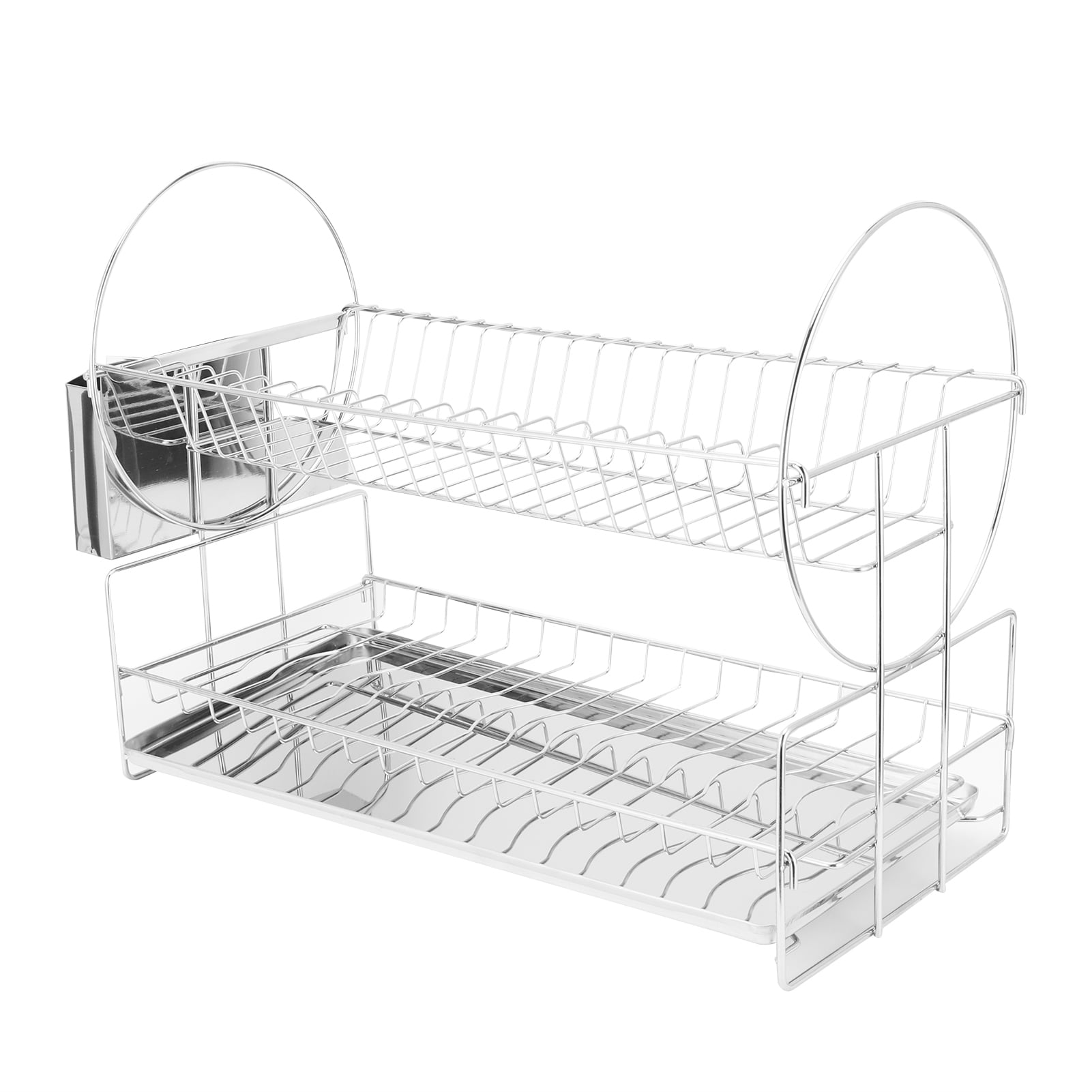 Double Layer Stainless Steel Bowl Dish Rack Draining Rack Storage ...