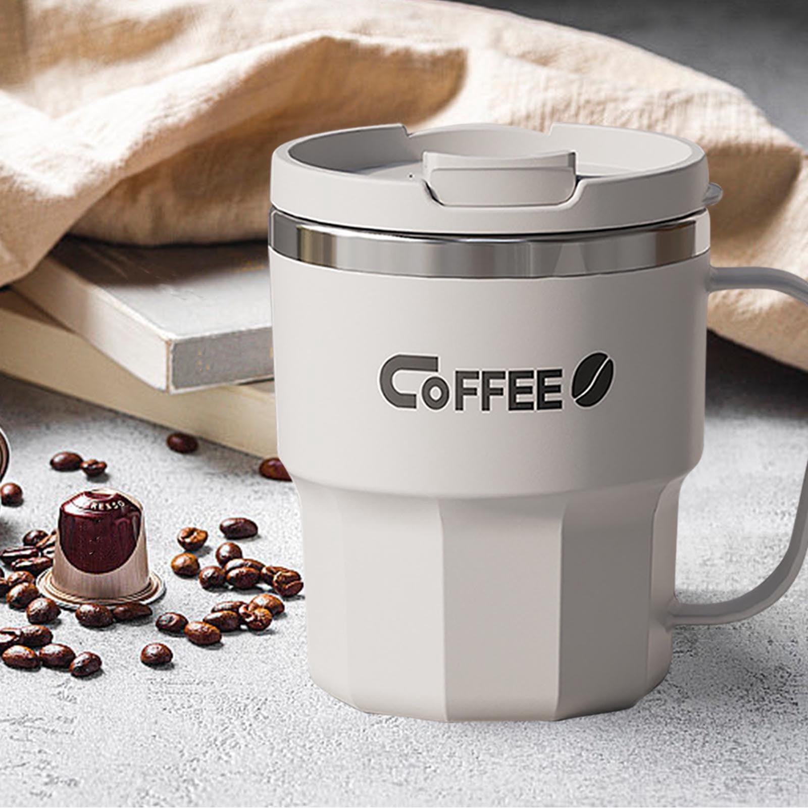 Double-Layer Stainless Steel Mug with Lid - Insulated Travel Coffee Cup ...