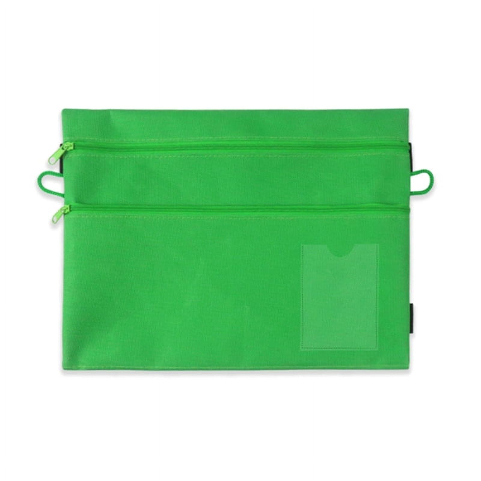 Double Layer Stationery Bag with Elastic Bands Clear Label Window for ...