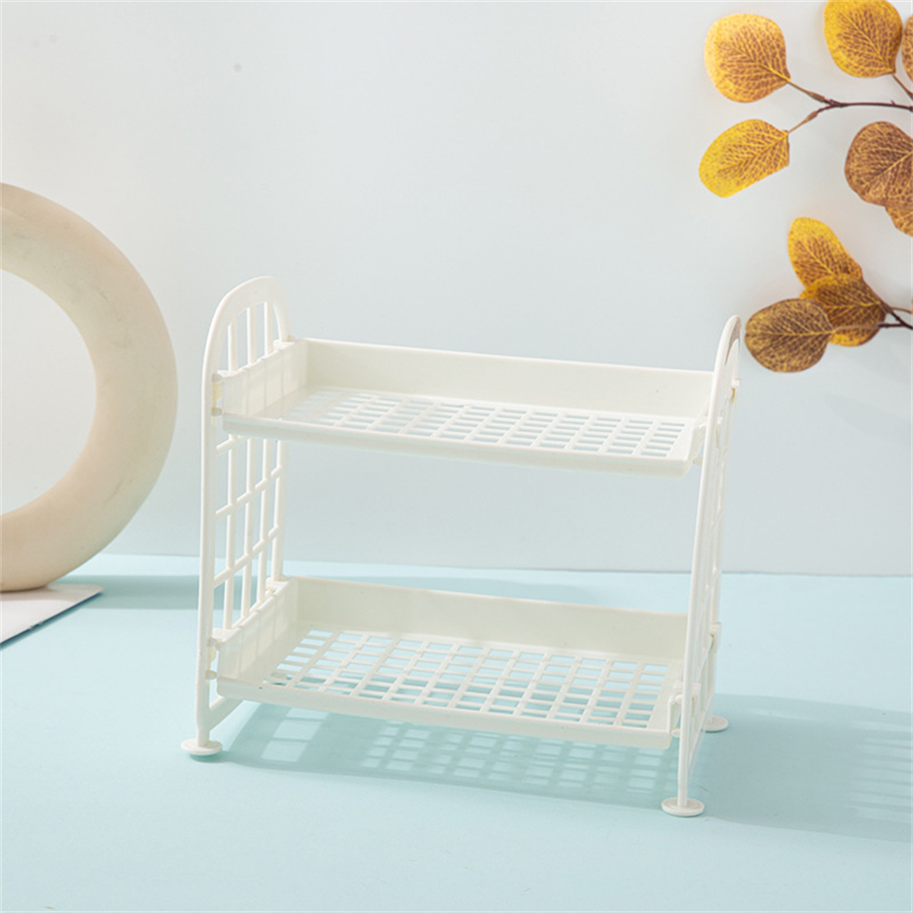 Double Layer Storage Rack Folding Household Bathroom Storage Shelf ...