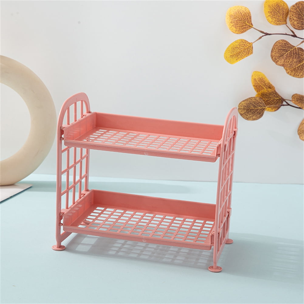 Double Layer Storage Rack Folding Household Bathroom Storage Shelf ...