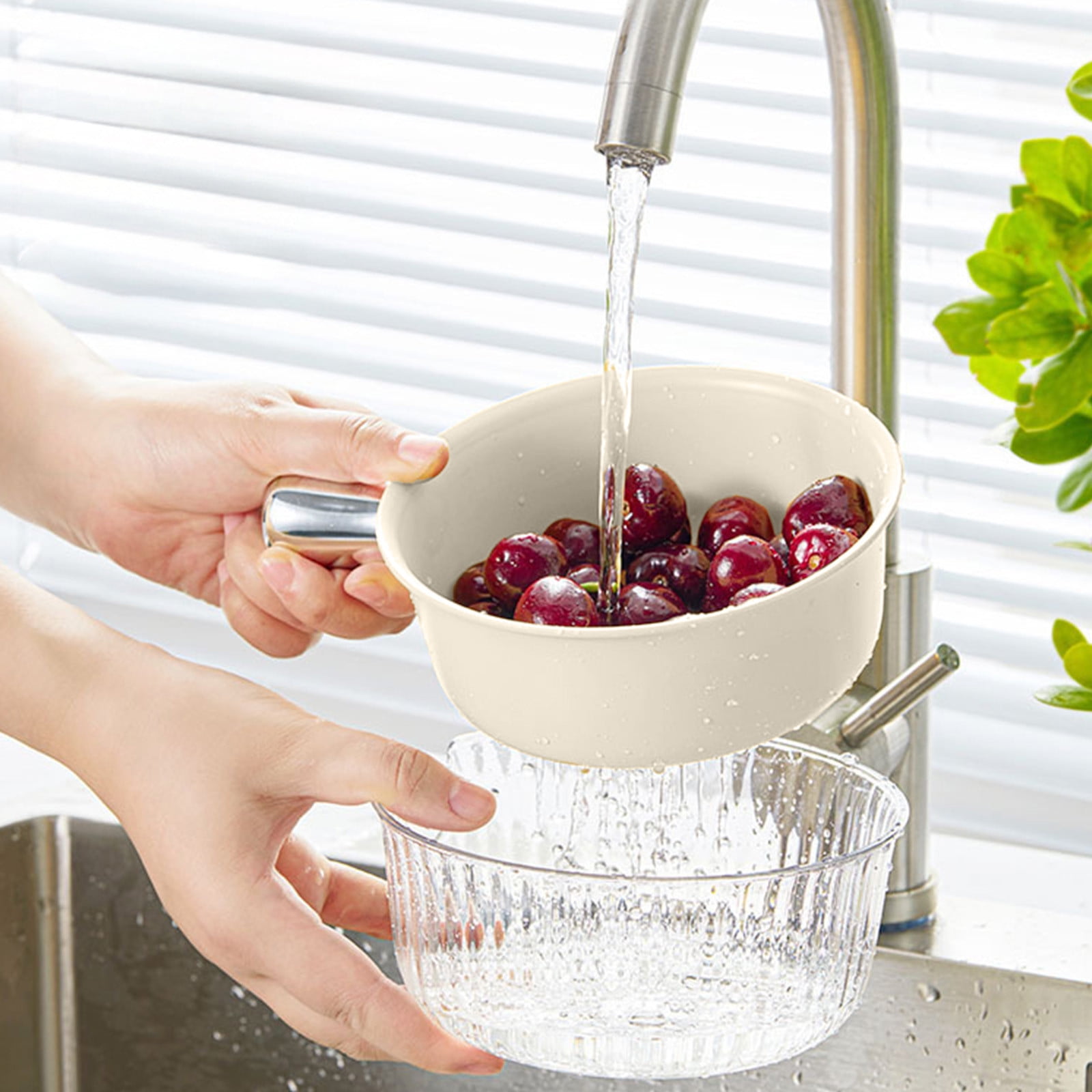 Double Layer Strainer Basket for Kitchen | Polypropylene Drainage Bowl ...
