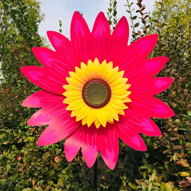 Double-Layer Sunflower Windmill Decor Large Outdoor Ground-Mounted ...