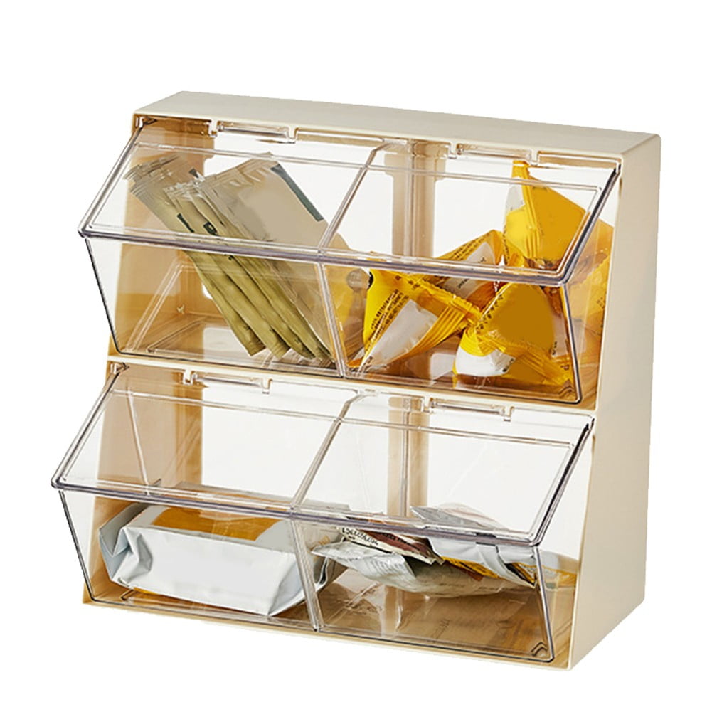 Double-Layer Tea Bag Storage Box Desktop Coffee Table Capsule Organizer ...