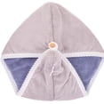 Double Layer Thick Absorbent Hair Drying Towel Cap, Coral Fleece Turban ...