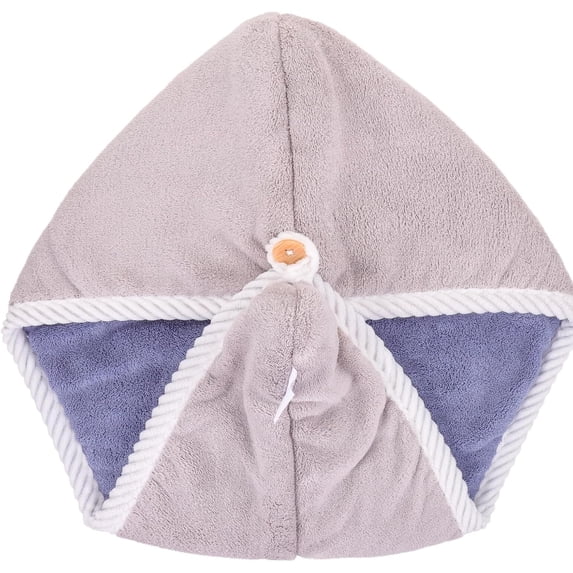 Double Layer Thick Absorbent Hair Drying Towel Cap, Coral Fleece Turban ...