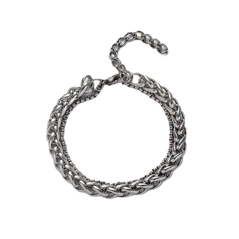 Double Layer Titanium Steel Bracelet for Men & Women - Ins Trendy ...