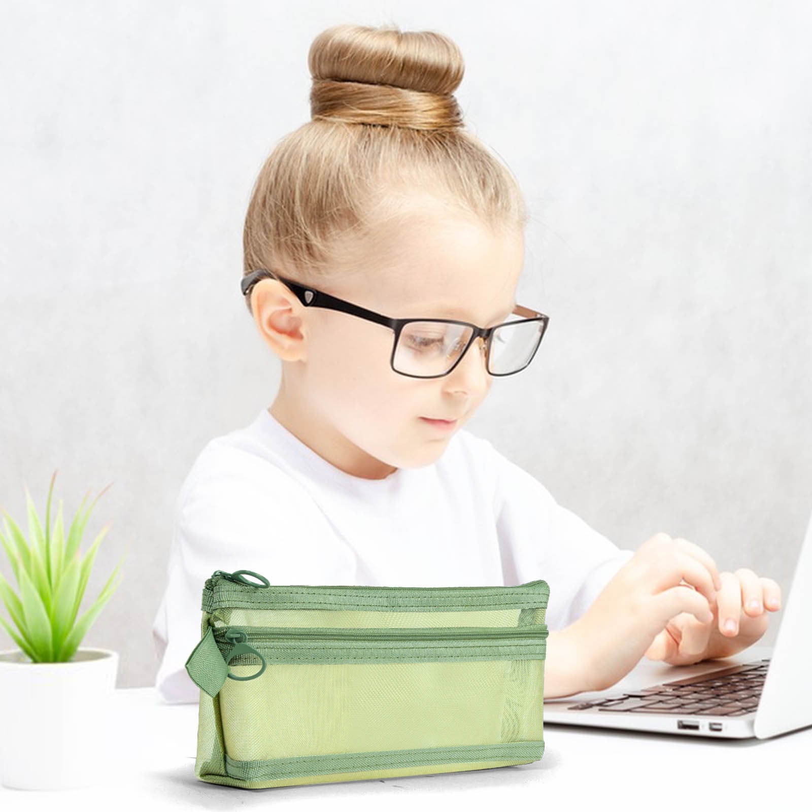 Double-Layer Transparent Mesh Pencil Case | Large-Capacity Two ...