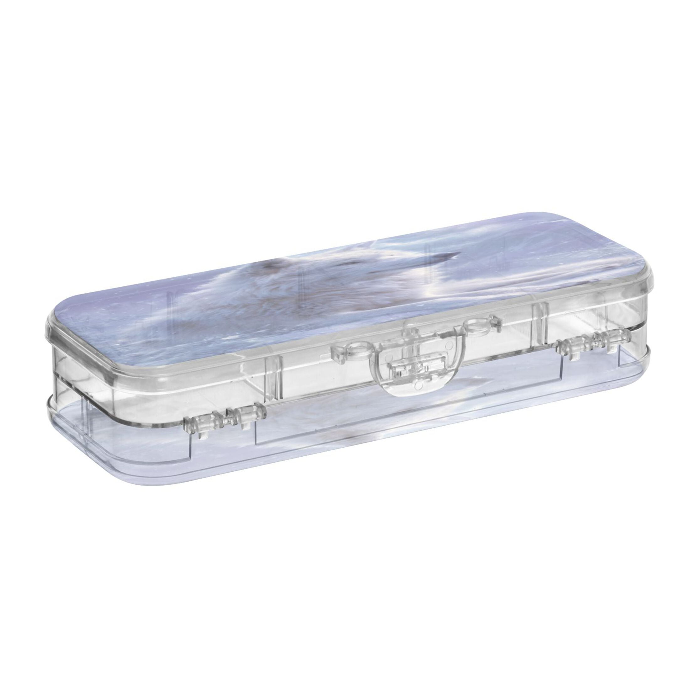 Double-Layer Transparent PET Plastic Printed Pen Case With Freely ...