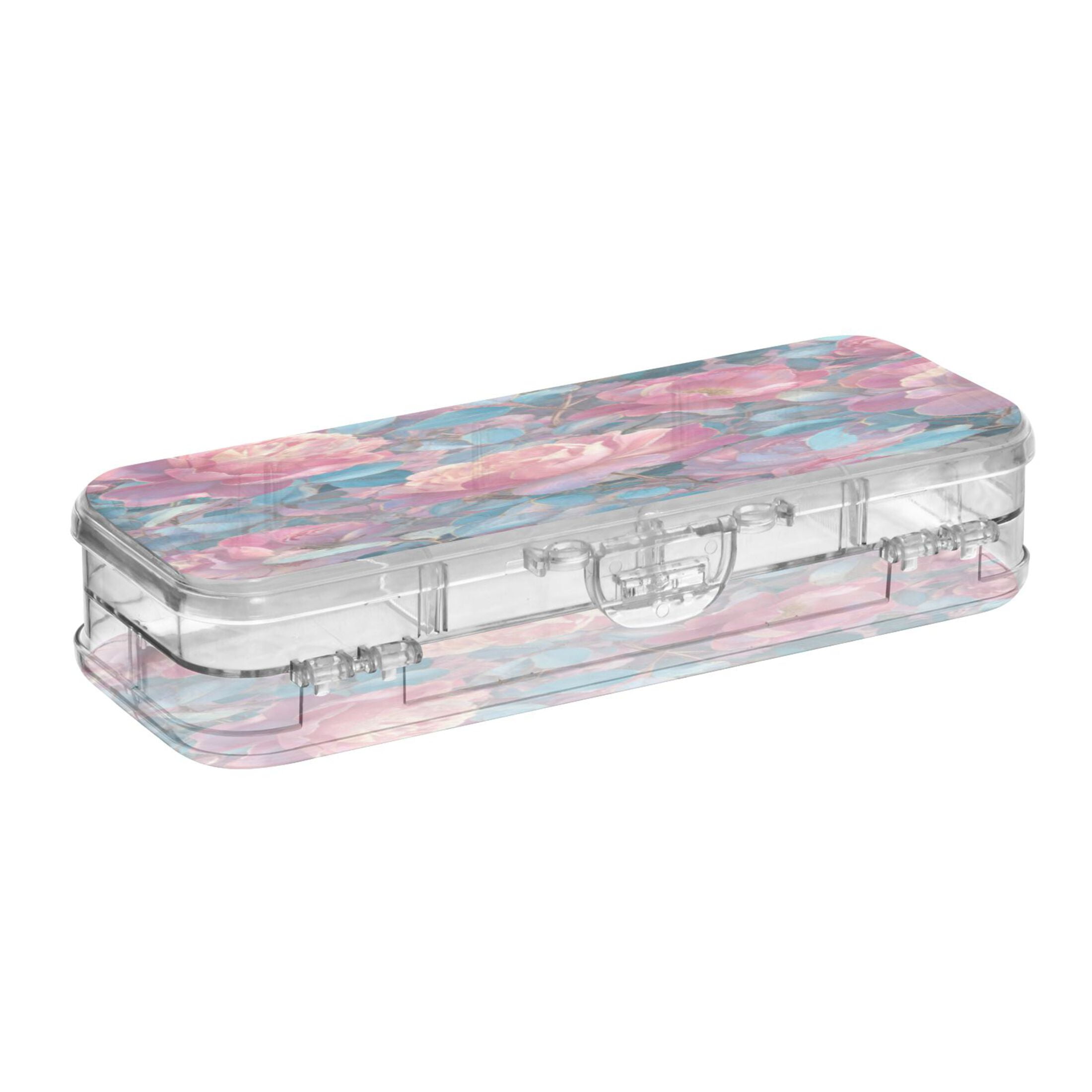 Double-Layer Transparent PET Plastic Printed Pen Case With Freely ...