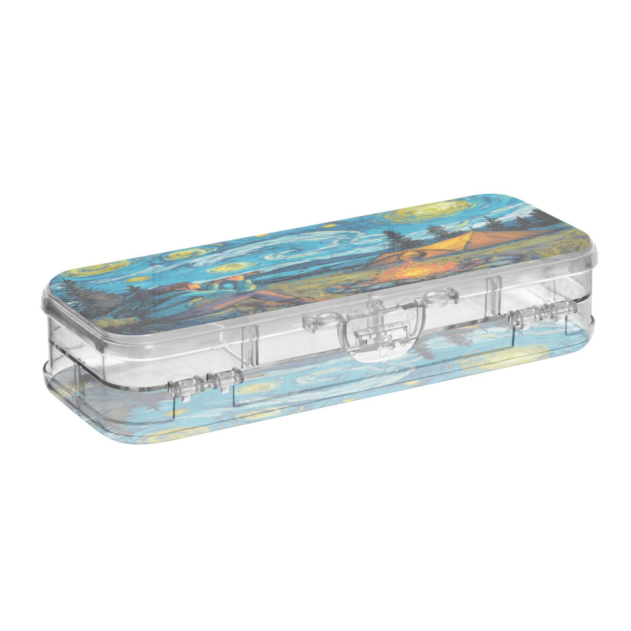 Double-Layer Transparent PET Plastic Printed Pen Case With Freely ...