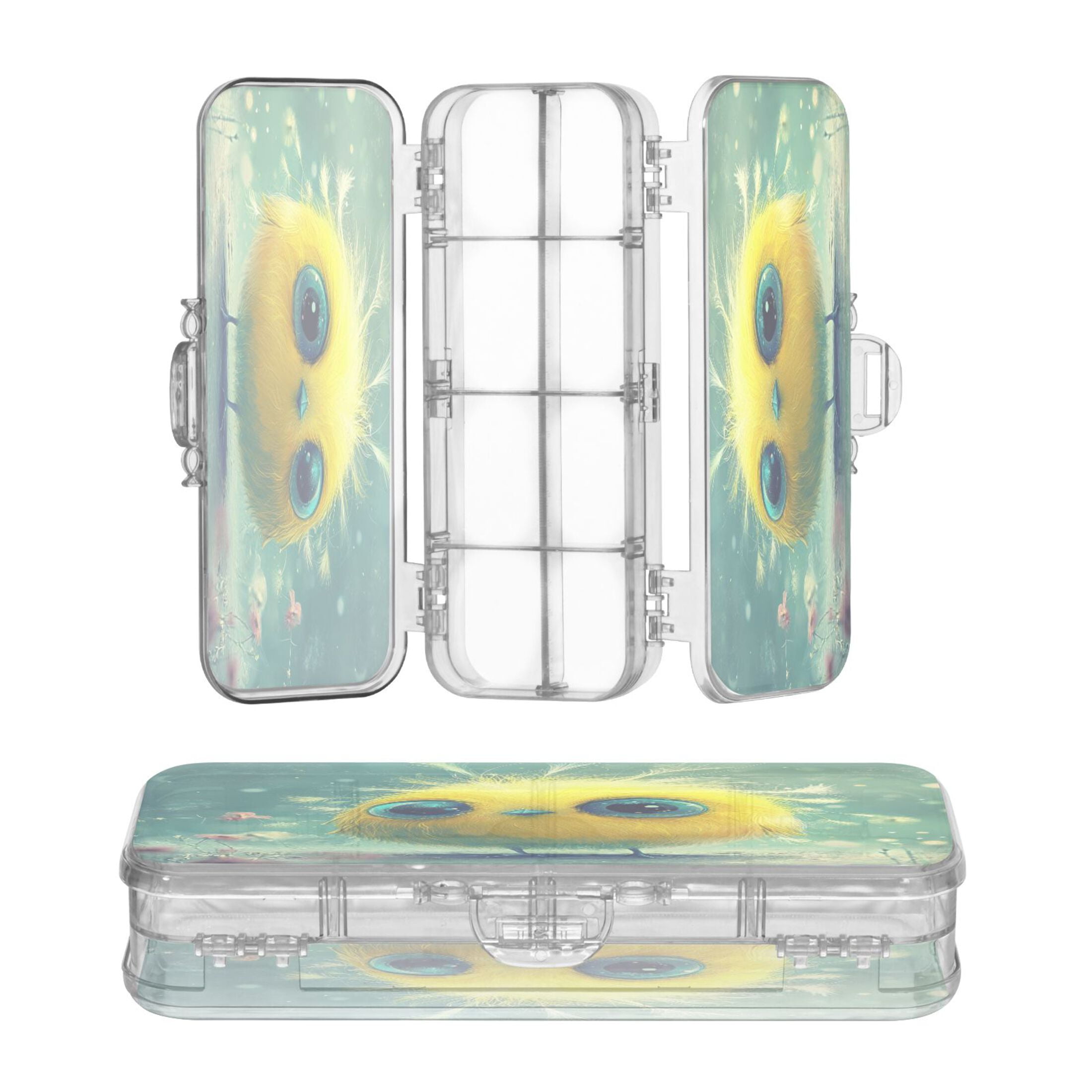 Double Layer Transparent Pen Case Clear Pencil Box Pencil Box Pencil ...