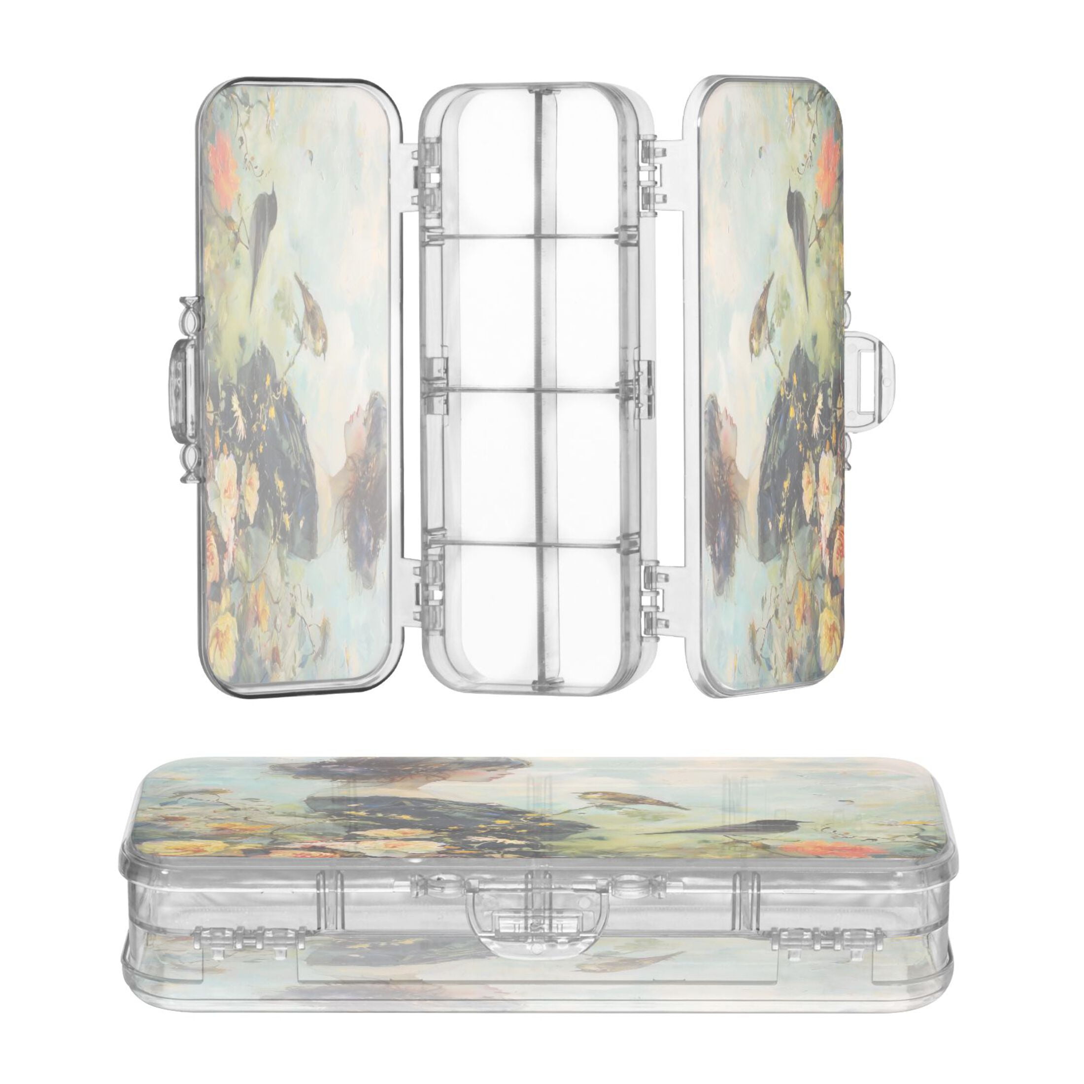Double Layer Transparent Pen Case Clear Pencil Box Pencil Box Pencil ...