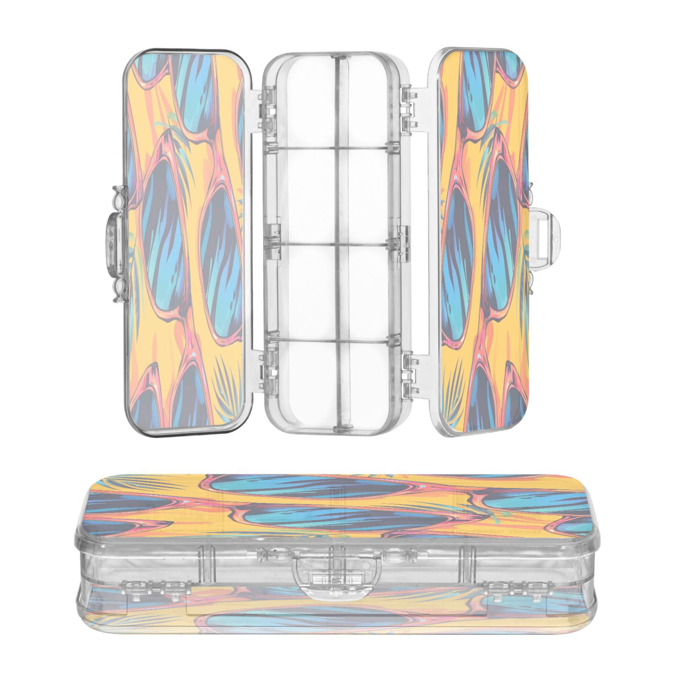 Double Layer Transparent Pen Case Clear Pencil Box Pencil Box Pencil ...