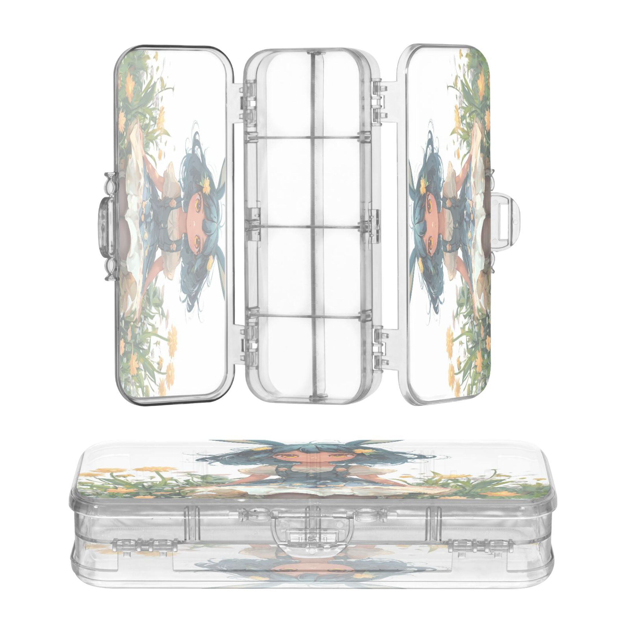 Double Layer Transparent Pen Case Clear Pencil Box Pencil Box Pencil ...