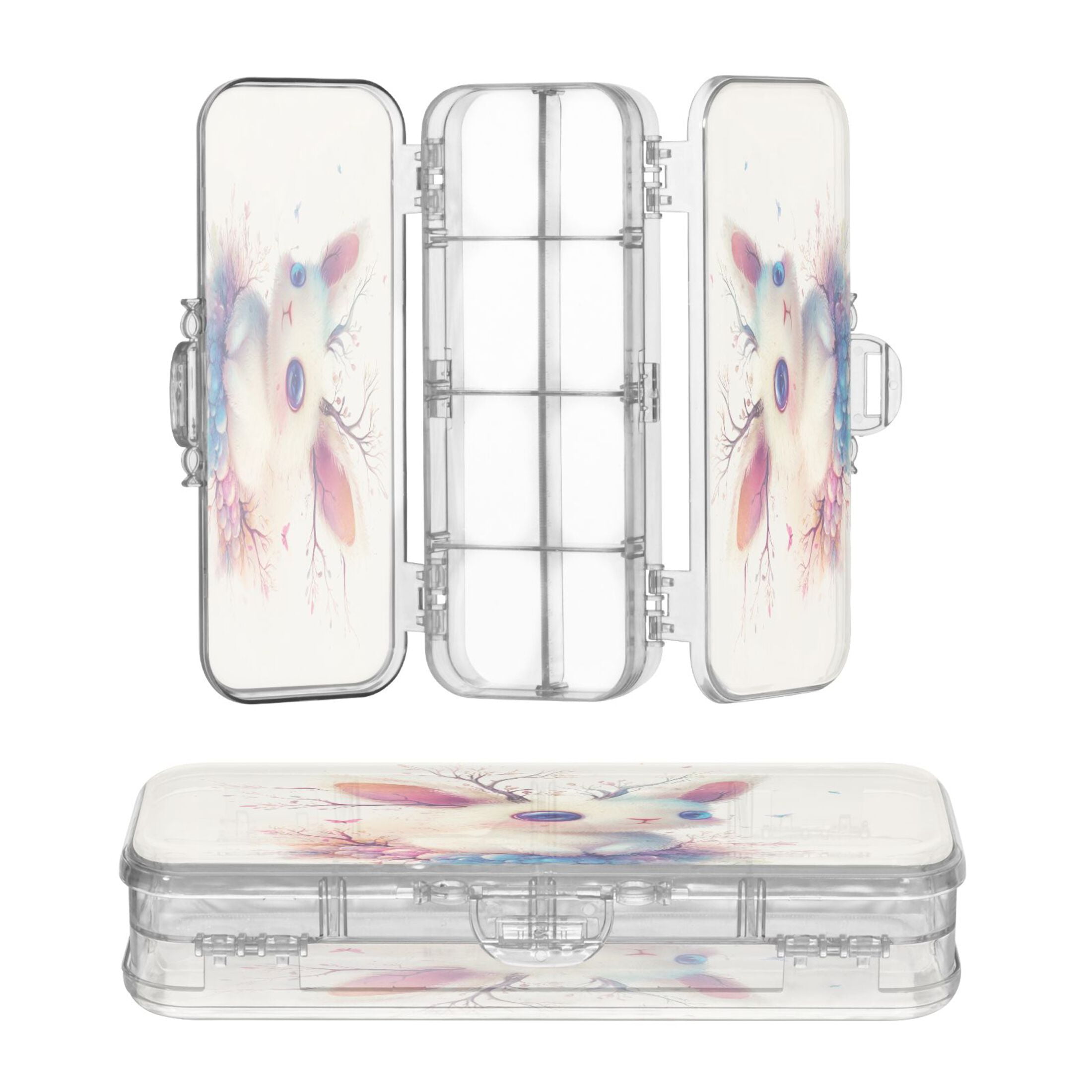 Double Layer Transparent Pen Case Clear Pencil Box Pencil Box Pencil ...
