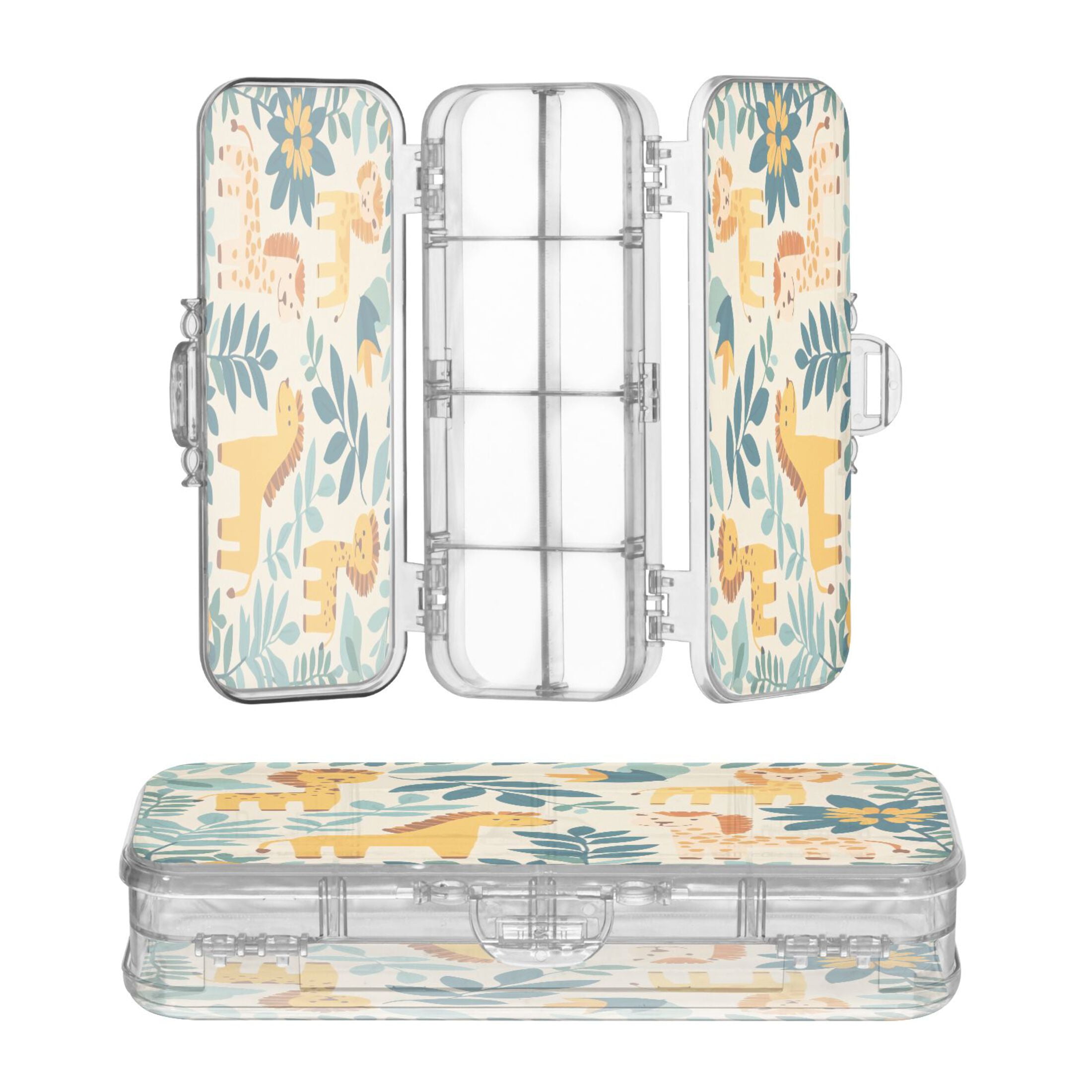 Double Layer Transparent Pen Case Clear Pencil Box Pencil Box Pencil ...