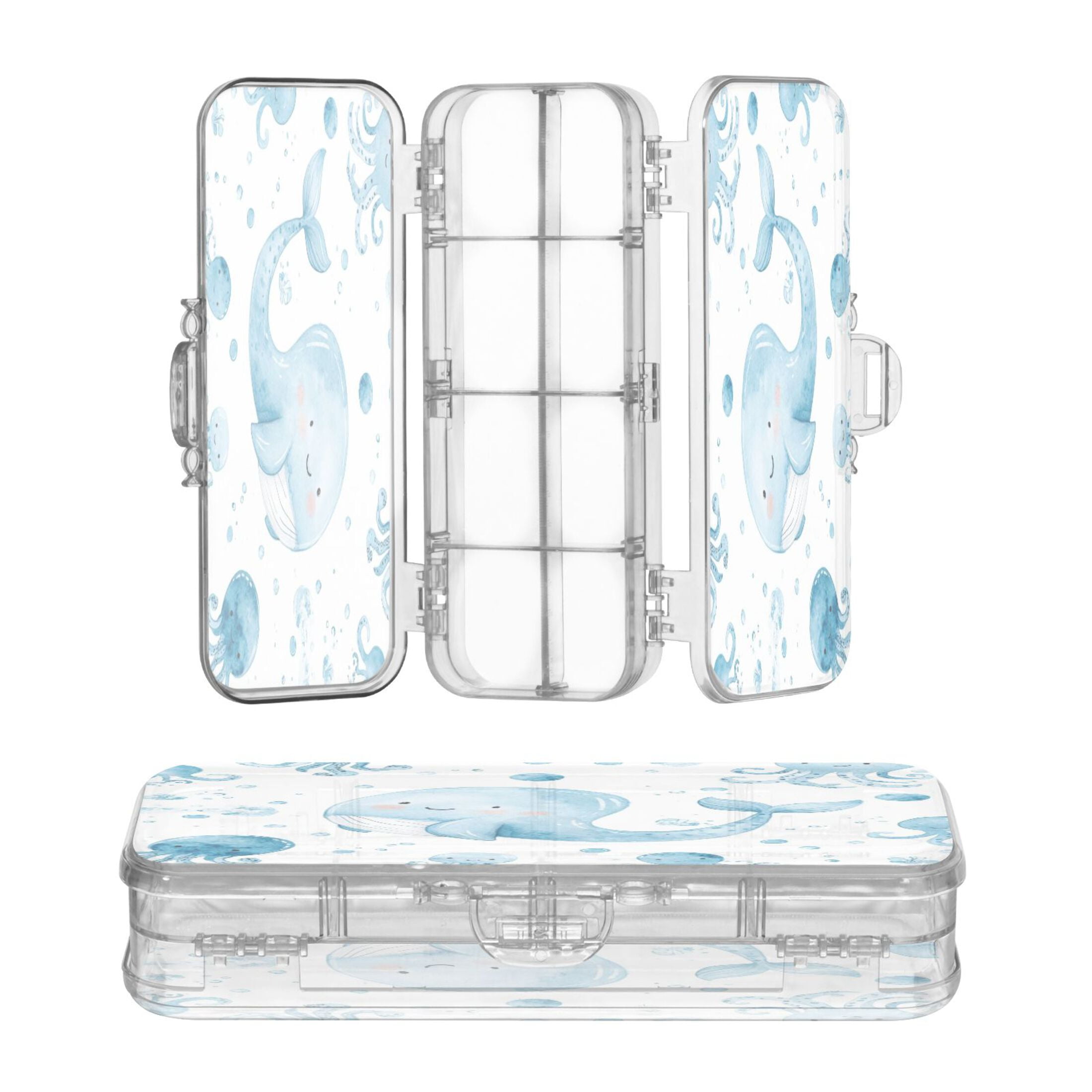 Double Layer Transparent Pen Case Clear Pencil Box Pencil Box Pencil ...