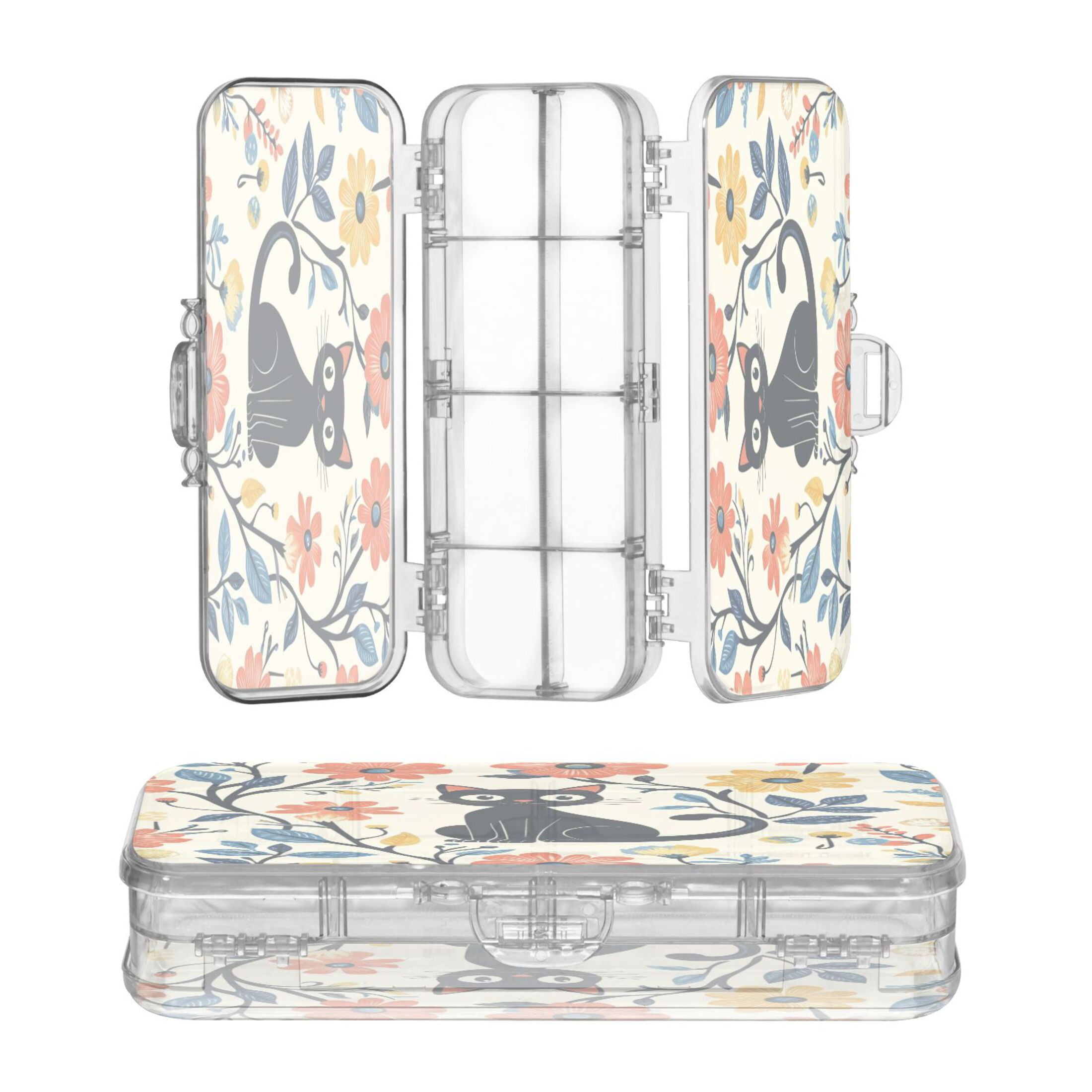 Double Layer Transparent Pen Case Clear Pencil Box Pencil Box Pencil ...